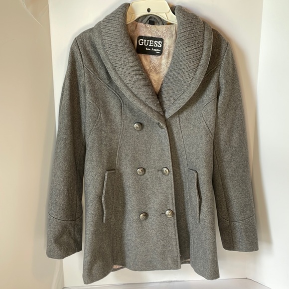 Guess | Jackets & Coats | Guess Womens Medium Wool Pea Coat Heather ...